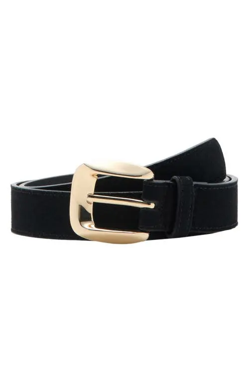 Mango Suede Leather Belt - Black