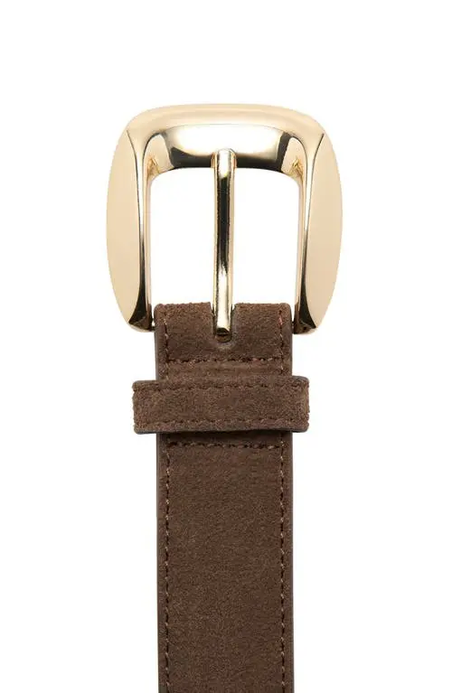 Mango Suede Leather Belt - Brown