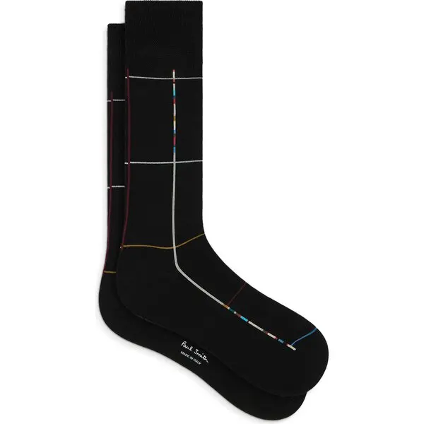 Paul Smith Signature Check Socks - 79_black