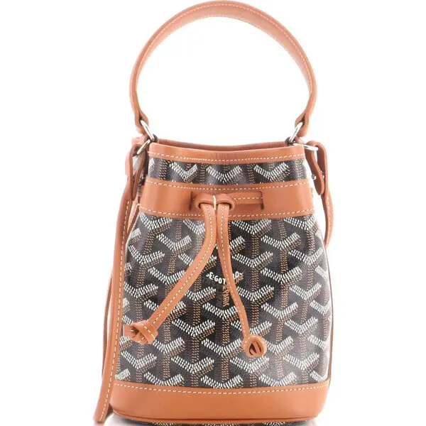 Goyard Petit Flot Bucket Bag Coated Canvas Mini - Brown