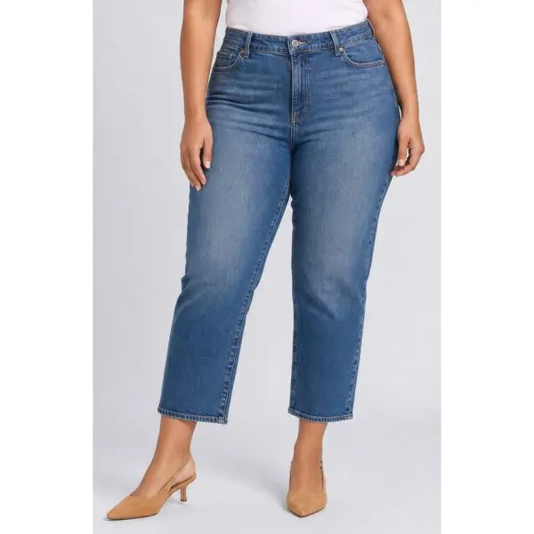 NYDJ Kasey High Waist Stovepipe Straight Leg Jeans - Aster