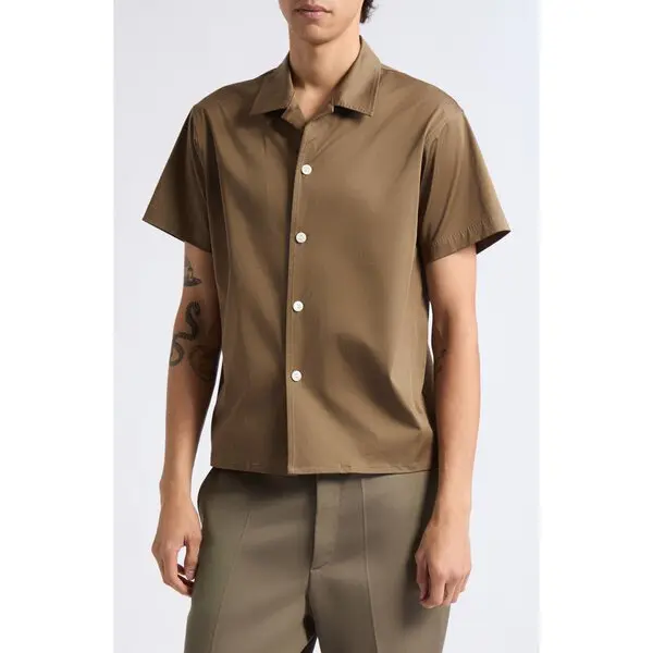 SECOND / LAYER Avenue Cotton Camp Shirt - Olive