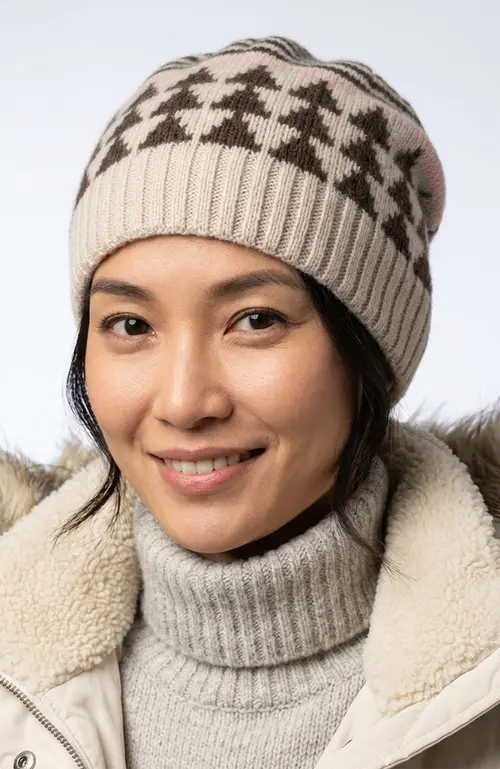 Portolano Cashmere Hat In Nordic Design - Ivory Combo