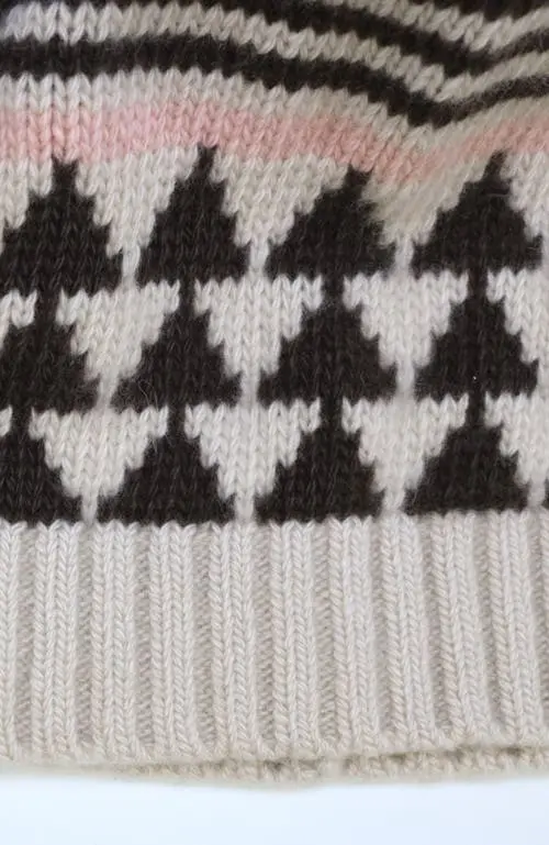 Portolano Cashmere Hat In Nordic Design - Ivory Combo