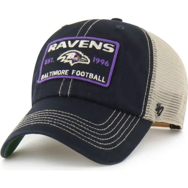'47 Baltimore Ravens Wabash Trucker Clean Up Adjustable Hat