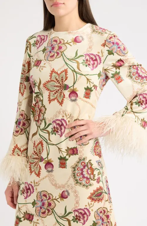 Julia Jordan Feather Cuff A-line Dress