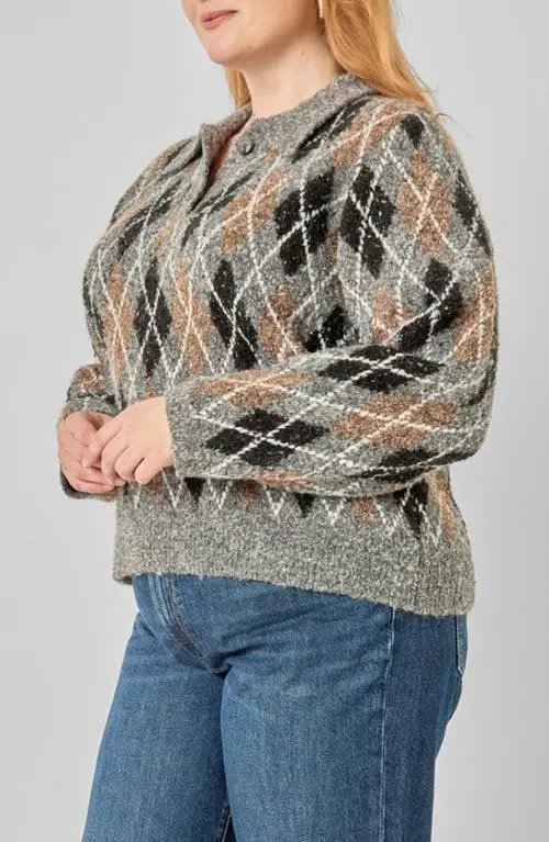 GREY LAB Argyle Collared Sweater