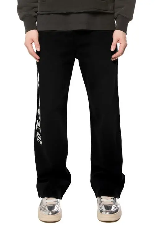 PURPLE BRAND Graphic Fleece Sweatpants - Black