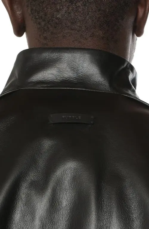 PURPLE BRAND Leather Track Jacket