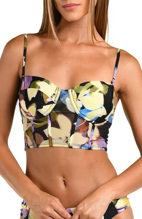 SUNSHINE 79 Afterglow Underwire Convertible Midkini Swim Top - Black Multi