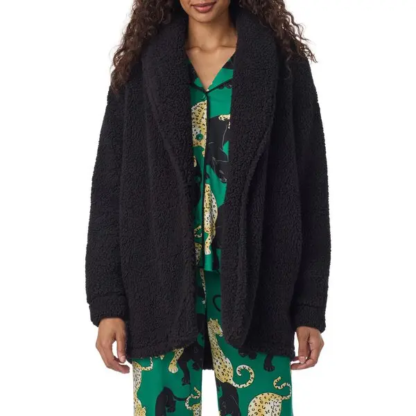 ROOM SERVICE High Pile Fleece Robe - Blck