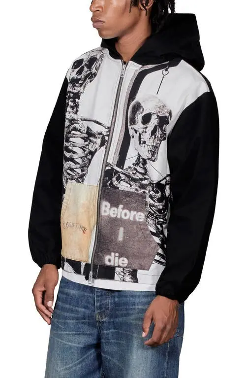 PLEASURES Good Time Poncho Zip Graphic Hoodie