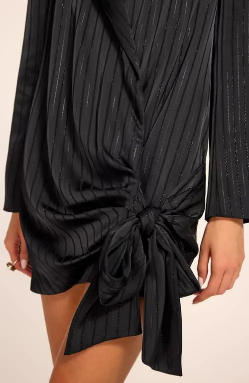Ramy Brook Irina Pinstripe Tie Minidress