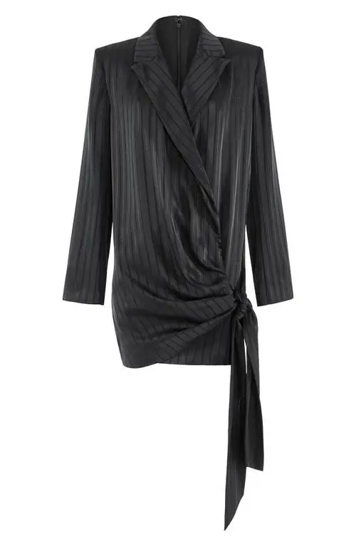 Ramy Brook Irina Pinstripe Tie Minidress