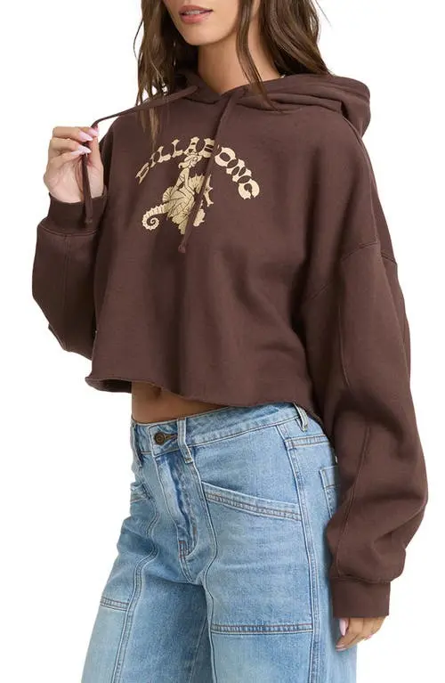 BILLABONG Giddy Up Graphic Oversized Cropped Hoodie