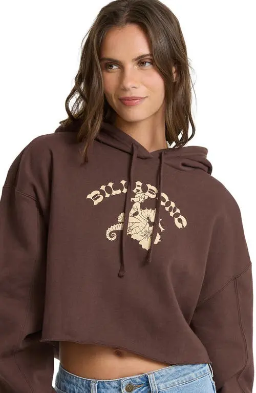 BILLABONG Giddy Up Graphic Oversized Cropped Hoodie