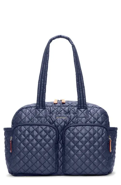 Mz Wallace Metro Large Nylon Gym Bag - Navy