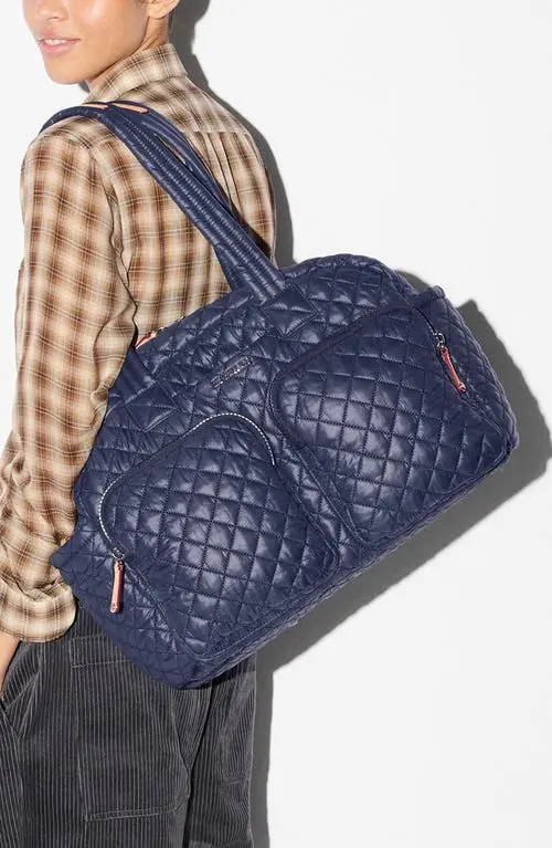 Mz Wallace Metro Large Nylon Gym Bag - Navy