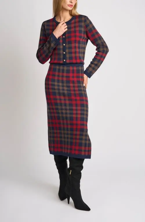 Ted Baker London Addison Plaid Jacquard Midi Skirt