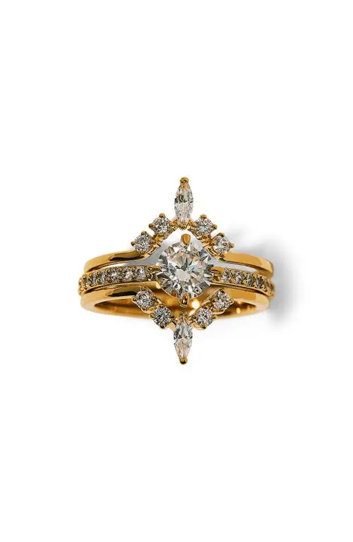 Nadri Cannes Set Of 3 Stack Rings - Gold