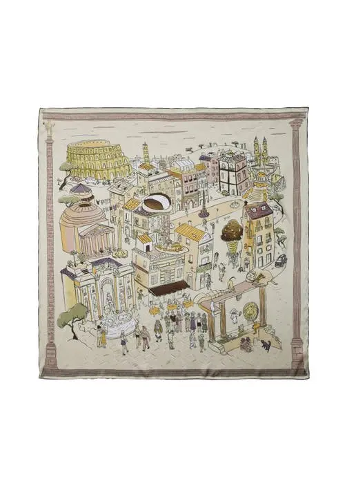 OLAH Rome Large Silk Square Scarf 35