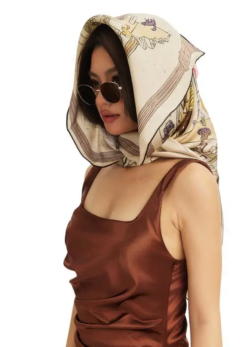 OLAH Rome Large Silk Square Scarf 35
