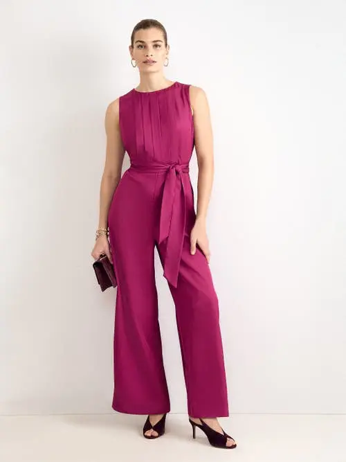 PHASE EIGHT Janine Pleat Detail Jumpsuit - Fuchsia