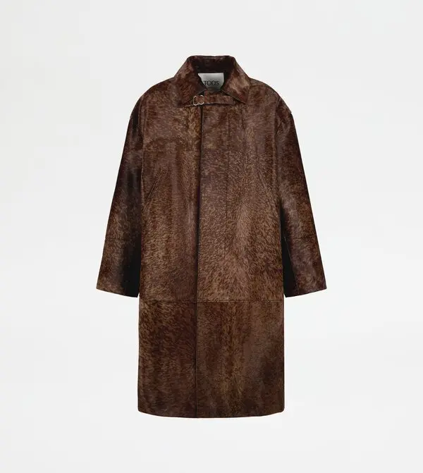 TOD'S Coat In Pony Effect Leather