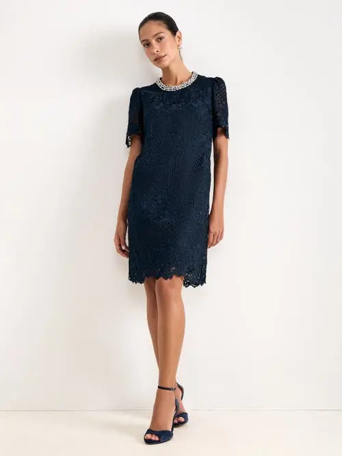 PHASE EIGHT Eloise Embellished Lace Mini Dress
