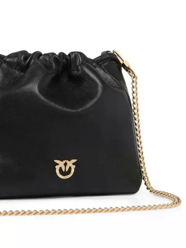 Pinko Faux-fur Trim Leather Bag