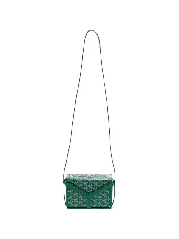 Goyard 2019 Minaudière Trunk Goyardine Clutch Mini Bag - Green