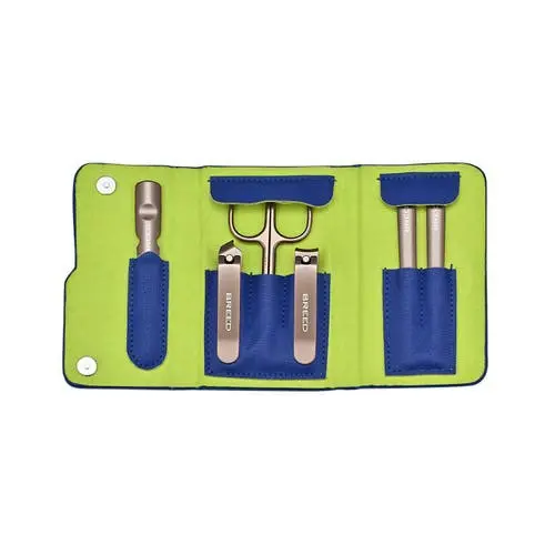 BREED Excalibur 6 Piece Surgical Steel Groom Kittravel Roll Case - Blue