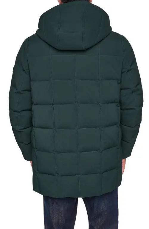 Andrew Marc Down & Feather Fill Parka With Faux Fur Trim Hood - Evergreen