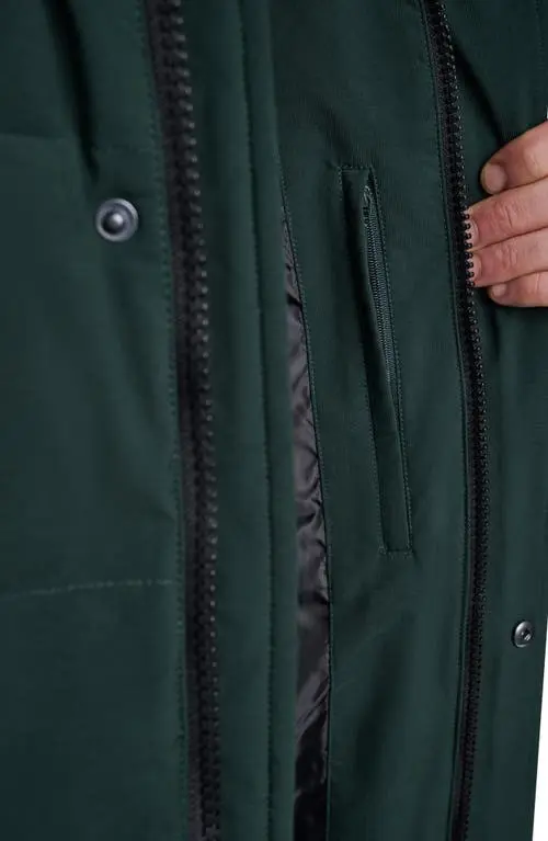 Andrew Marc Down & Feather Fill Parka With Faux Fur Trim Hood - Evergreen