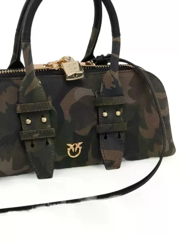 Pinko Camouflage-print Leather Tote Bag
