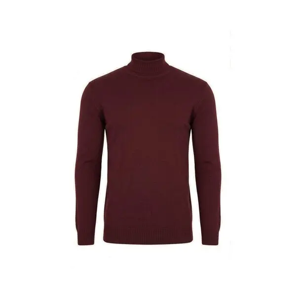RON TOMSON Roll Neck Knit Sweater Burgundy