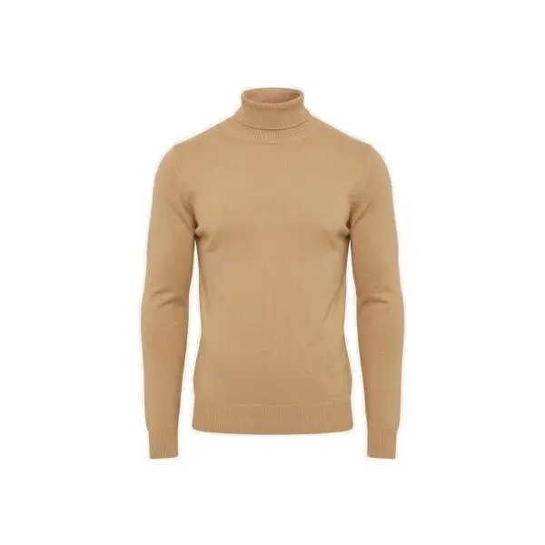 RON TOMSON Neutrals Roll Neck Knit Sweater Camel - Beige