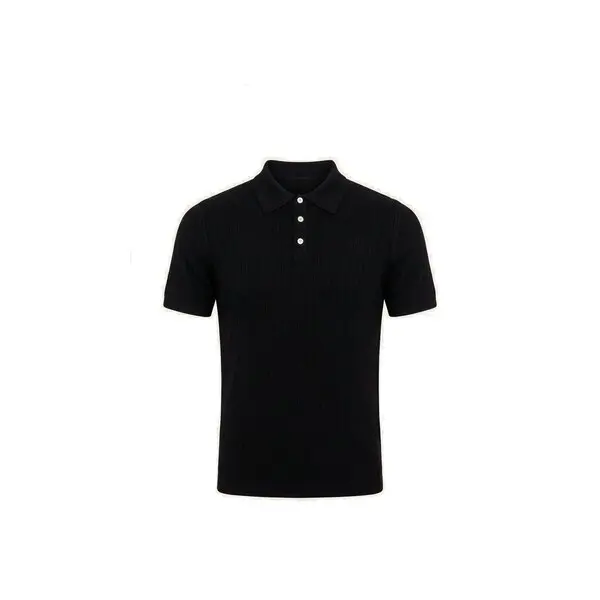 RON TOMSON Short Sleeve Textured Polo Shirt