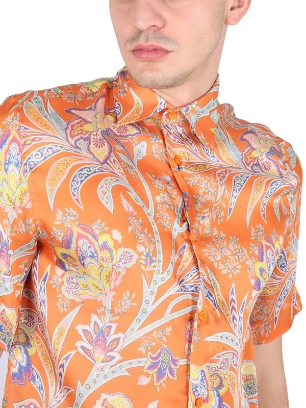 Etro Floral Print Shirt - Orange
