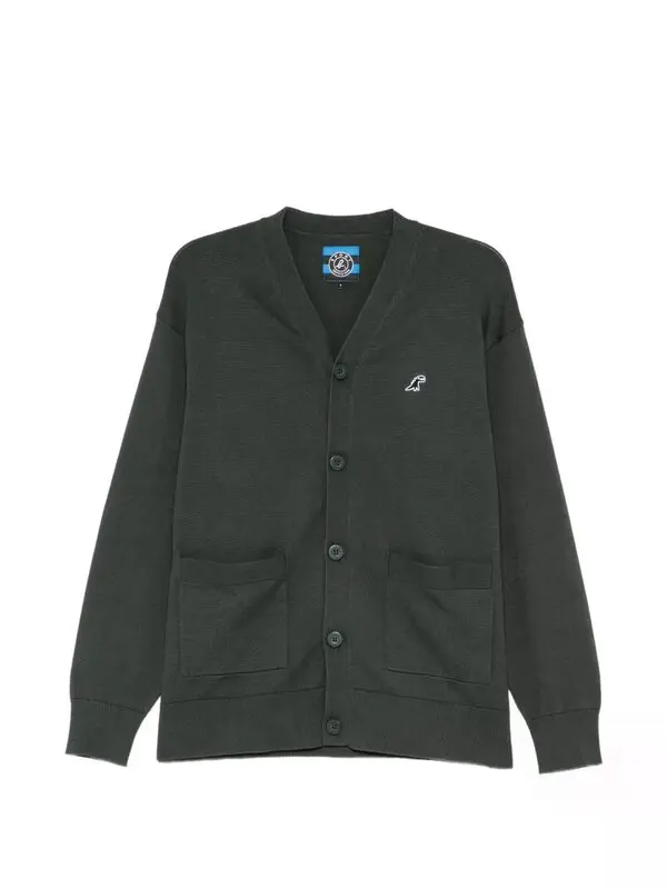 AGNES B. Dino-embroidered Cardigan - Grey
