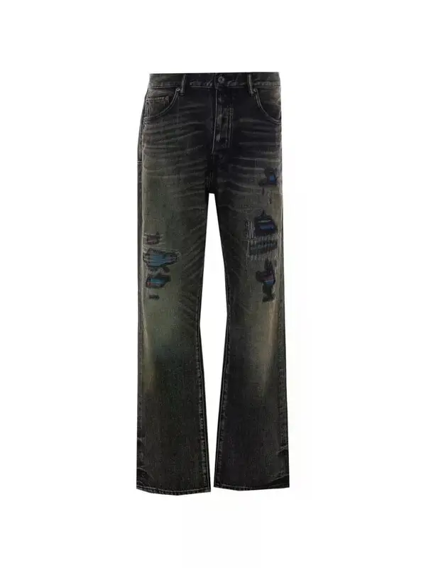 PURPLE BRAND Distressed Relaxed-fit Jeans - Black