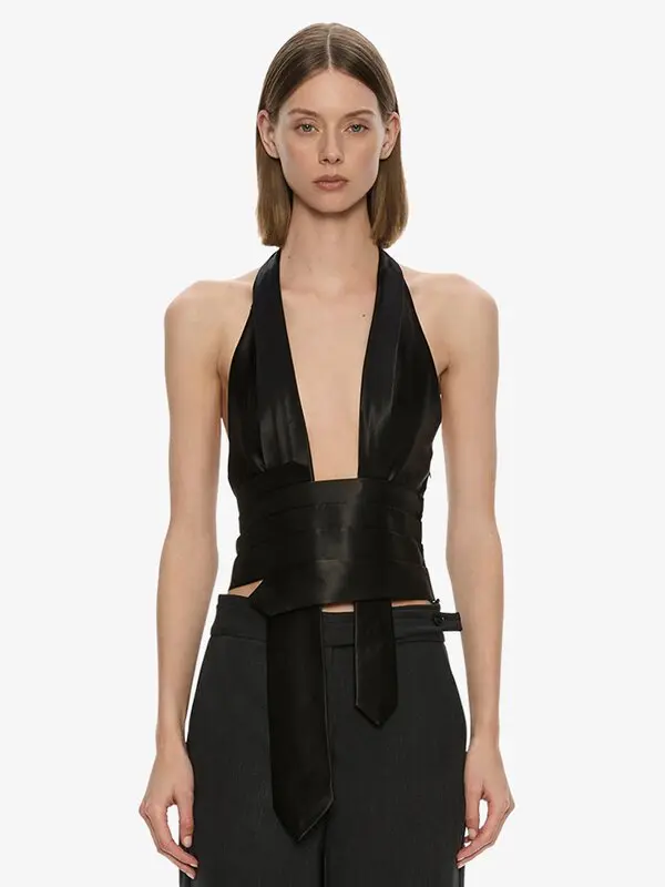 Christopher Esber Reyer Satin Tie Top