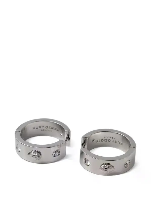 Kurt Geiger Eagle Head Crystal-embellished Hoop Earrings