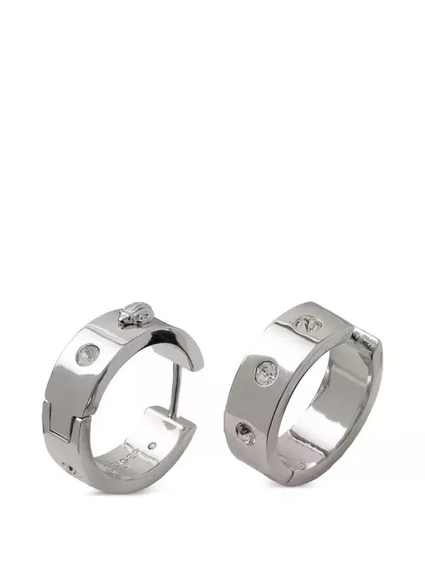 Kurt Geiger Eagle Head Crystal-embellished Hoop Earrings - Silver