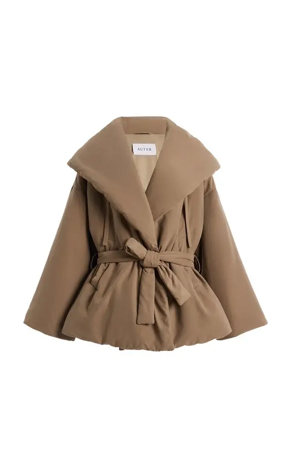 AUTER Brushed Hooded Twill Puffer Jacket