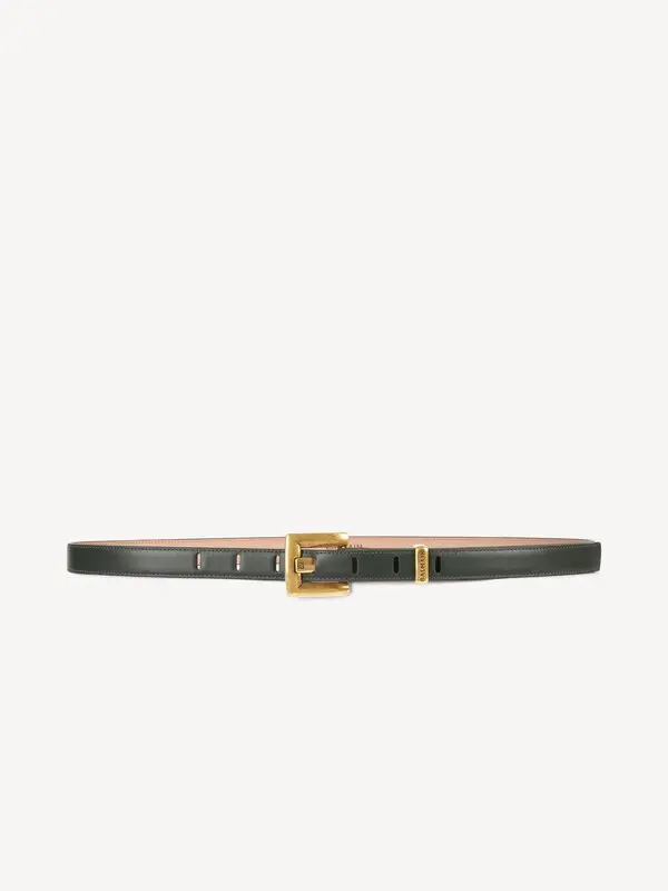 Balmain Anthem Smooth Leather Belt - Khaki