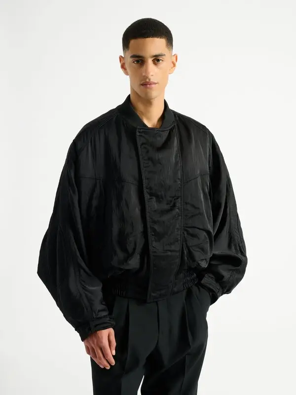 Balmain Bomber Jacket In Textured Nylon