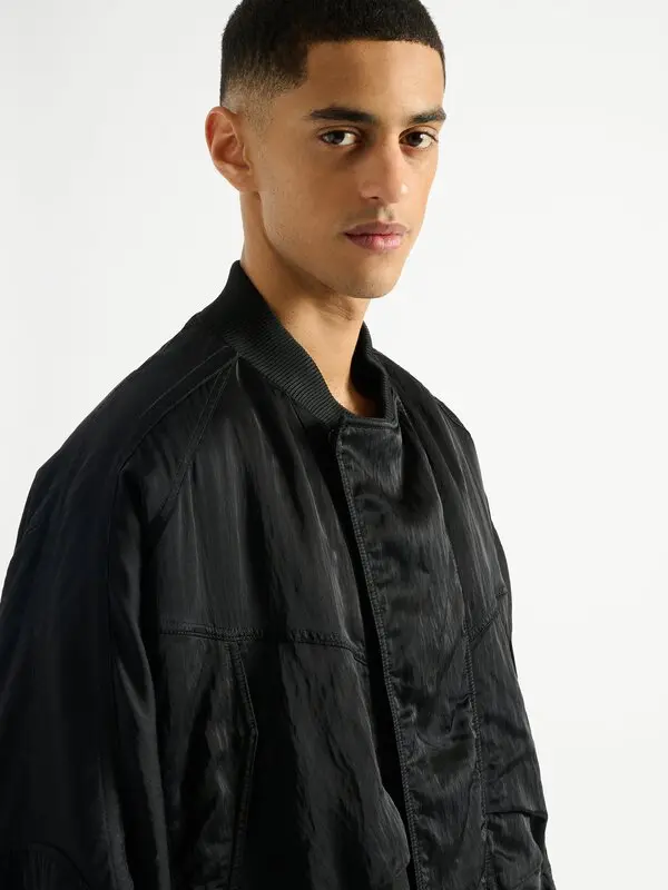 Balmain Bomber Jacket In Textured Nylon
