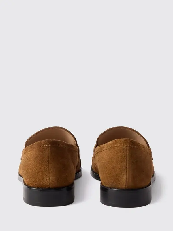 Furla Suede Penny Loafers With A Round Toe And Rubber Sole