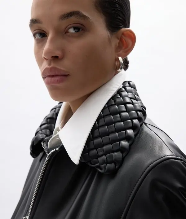 Bottega Veneta Shiny Leather Padded Blouson